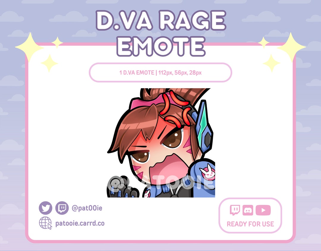 Overwatch D.va Rage Emote (1) for Twitch, Discord, and Youtube | Pre ...