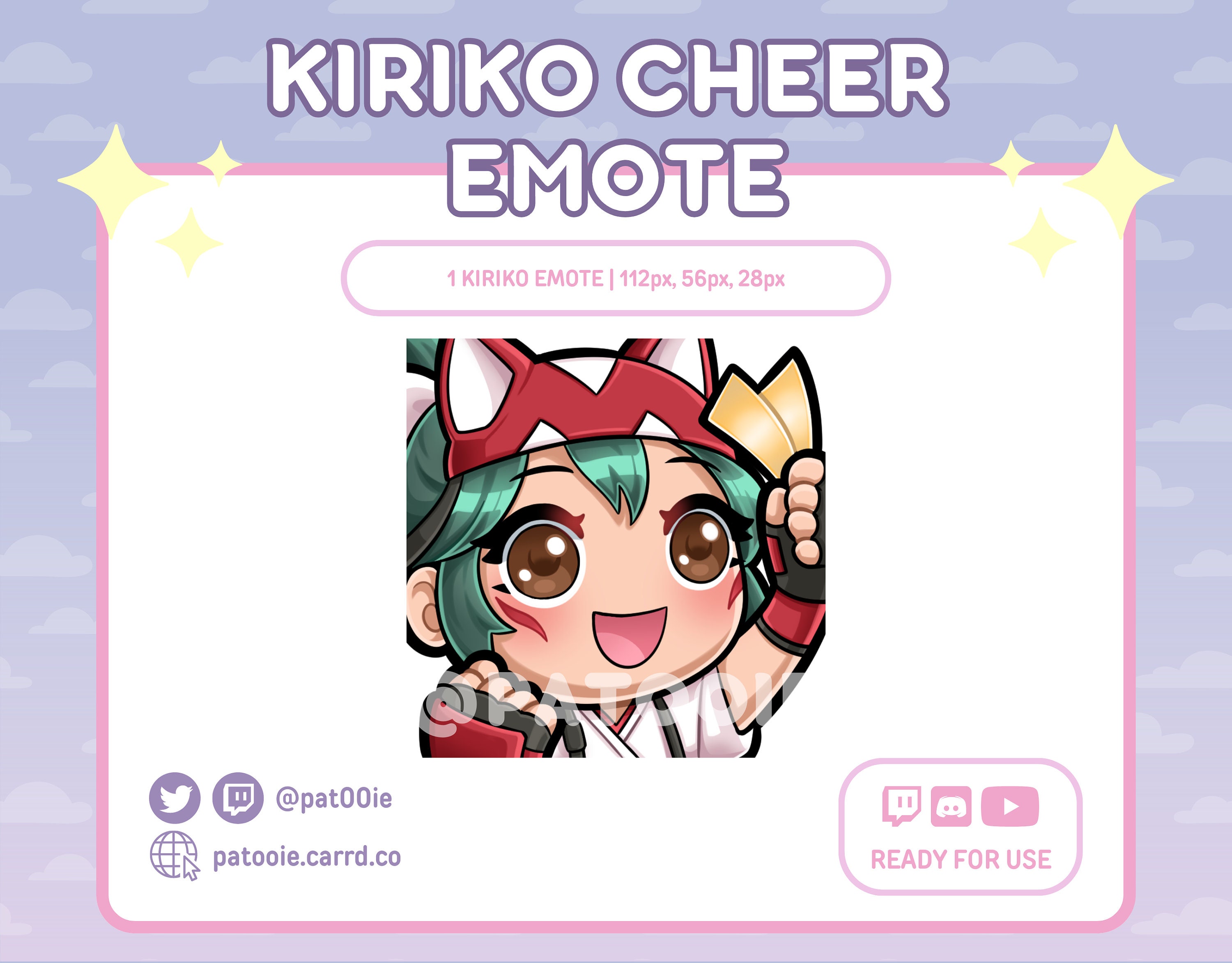 Overwatch Kiriko Cheer Emote (1) for Twitch, Discord, and Youtube | Pre ...