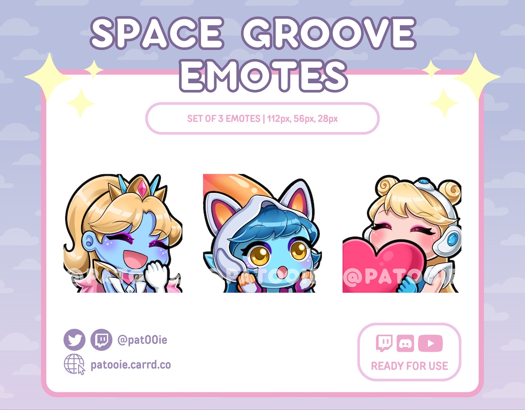 Space Groove Emote Set (3) for Twitch, Discord, and Youtube | Pre-made ...