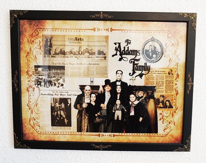 The Addams Family Illustration With Ornate Frame 40x30 the Addams ...
