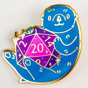 DND Otter Enamel Pin With Stat Block - Etsy