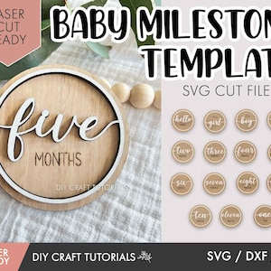 Layered Wooden Milestone Disc Svg, Baby Milestone SVG, Milestone Discs ...