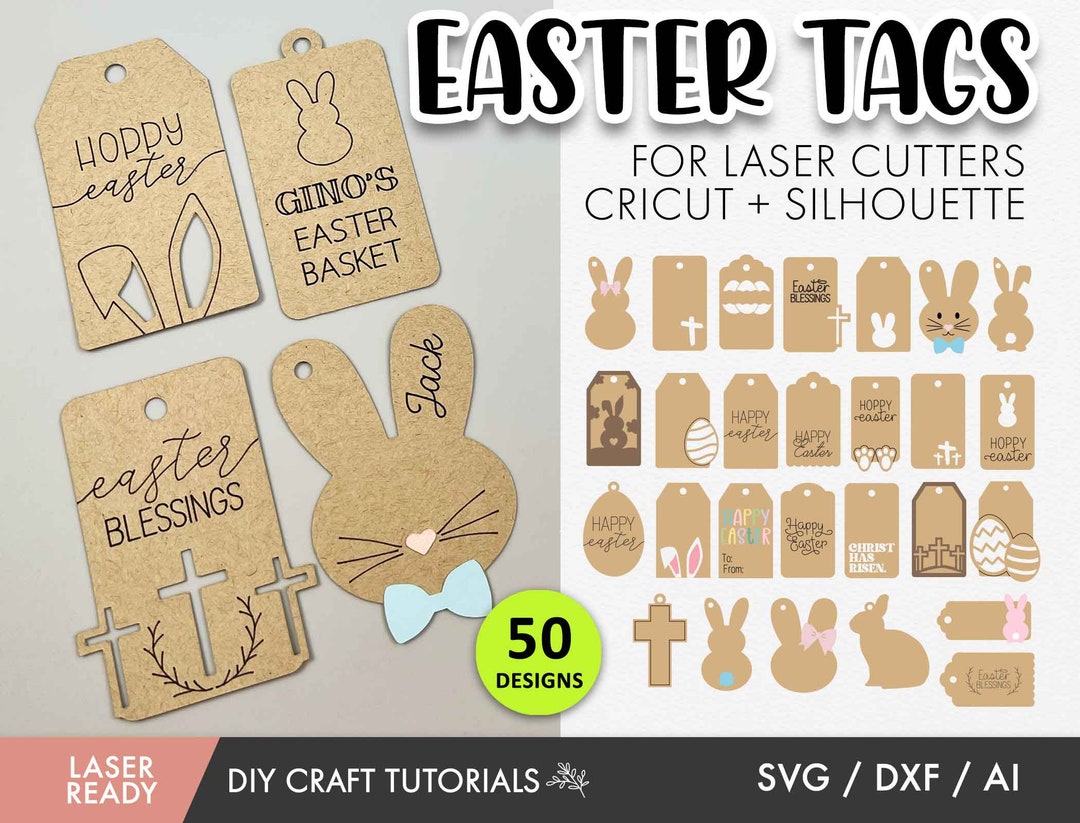 Easter Name Tags, Easter Laser Cut Svg, Laser Cut Tag, Easter Svg ...