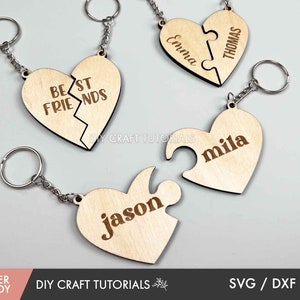 Laser Cut Keychain, Best Friends Keychain Svg, Couples Keychain Svg ...