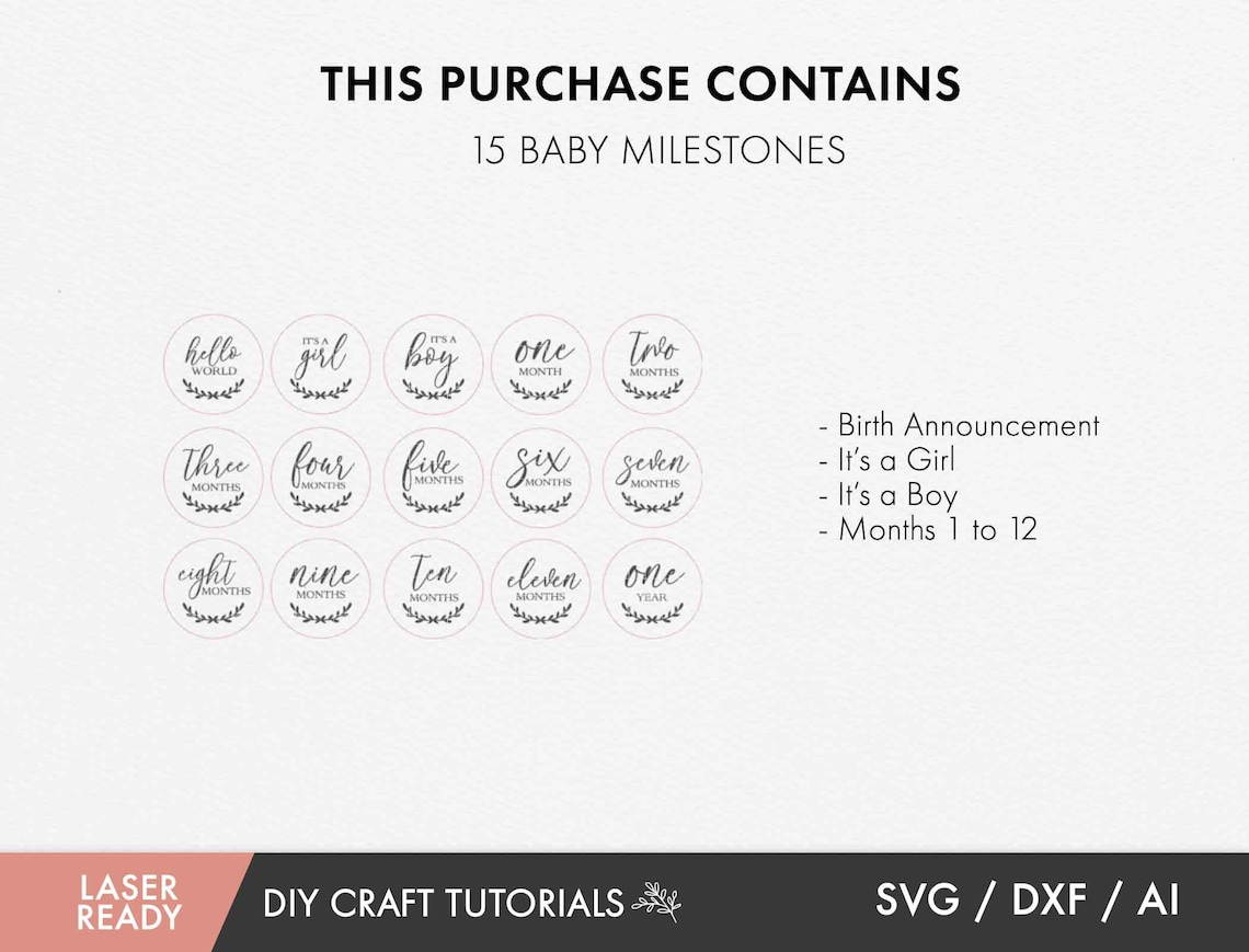 Baby Milestone SVG Wooden Milestone Discs Milestone Discs - Etsy