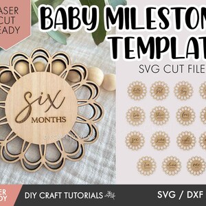 Wooden Milestone Disc Svg, Boho Flower Milestone SVG, Milestone Discs ...