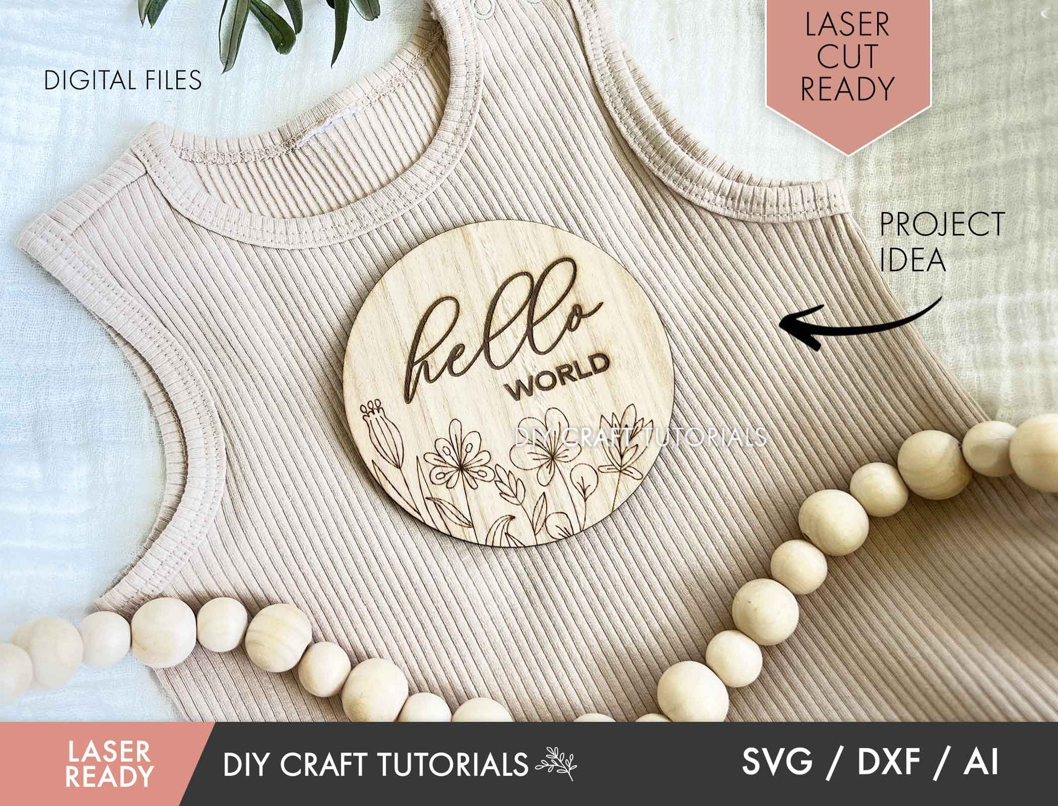 Wooden Milestone Disc Svg Floral Baby Milestone SVG - Etsy