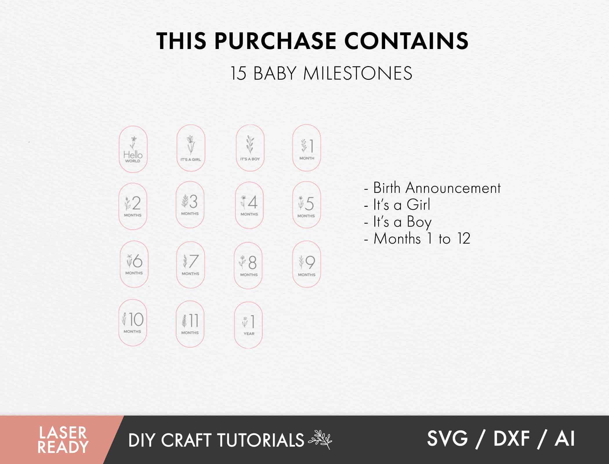 Boho Baby Milestone SVG, Wooden Milestone Discs, Milestone Discs Svg ...