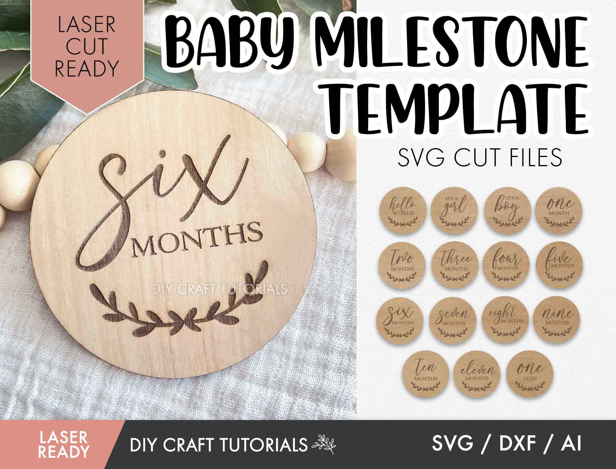Baby Milestone SVG, Wooden Milestone Discs, Milestone Discs Svg, Laser ...