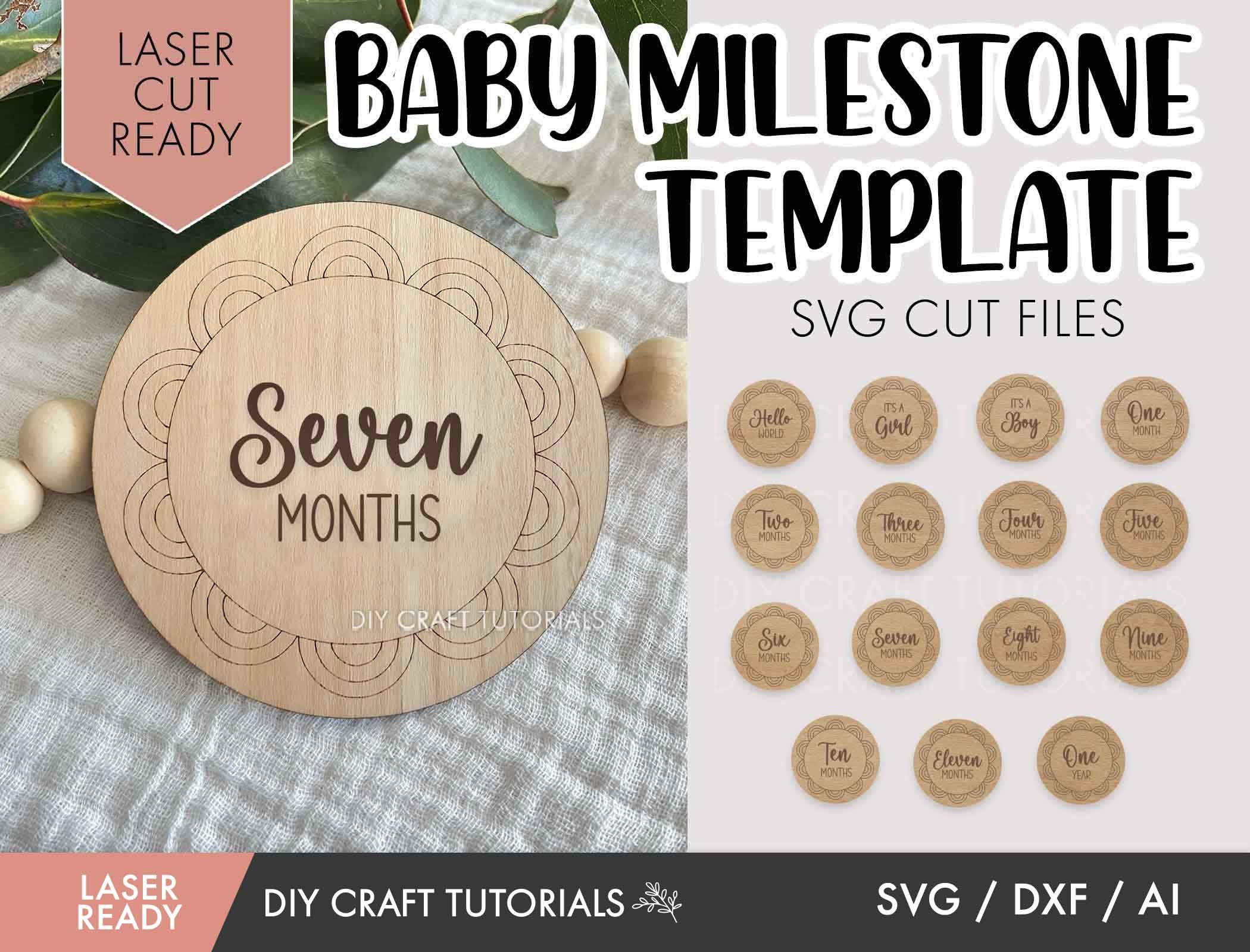 Boho Baby Milestone SVG, Milestone SVG, Wooden Milestone Discs ...