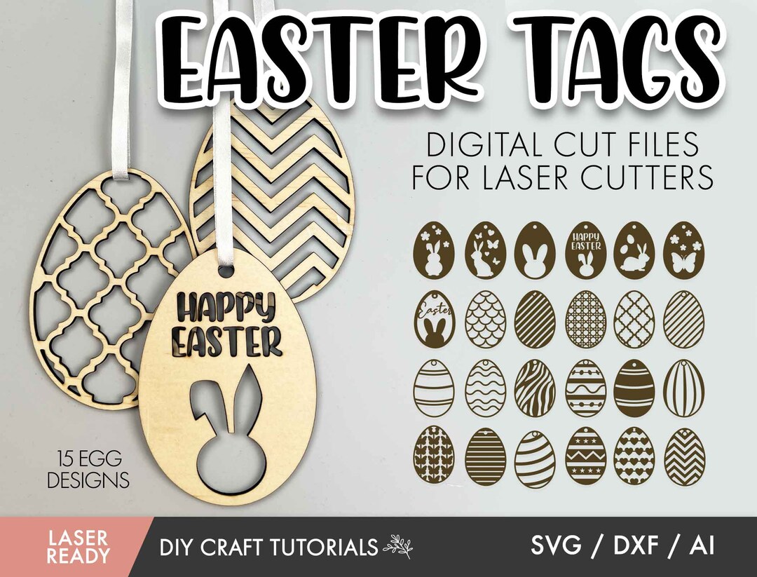 Laser Cut Tag Svg, Easter Bucket Tag Svg, Easter Egg Svg, Easter Svg ...