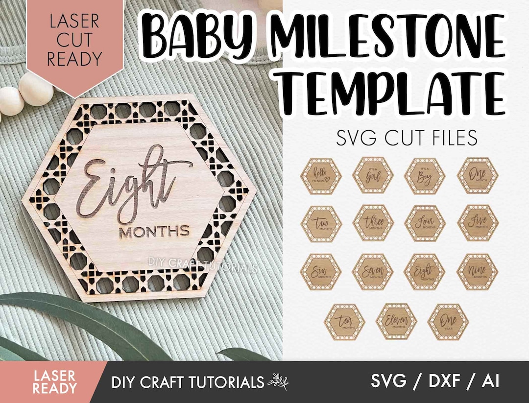 Baby Milestone SVG, Milestone Discs Svg, Rattan Milestone Svg, Wooden ...