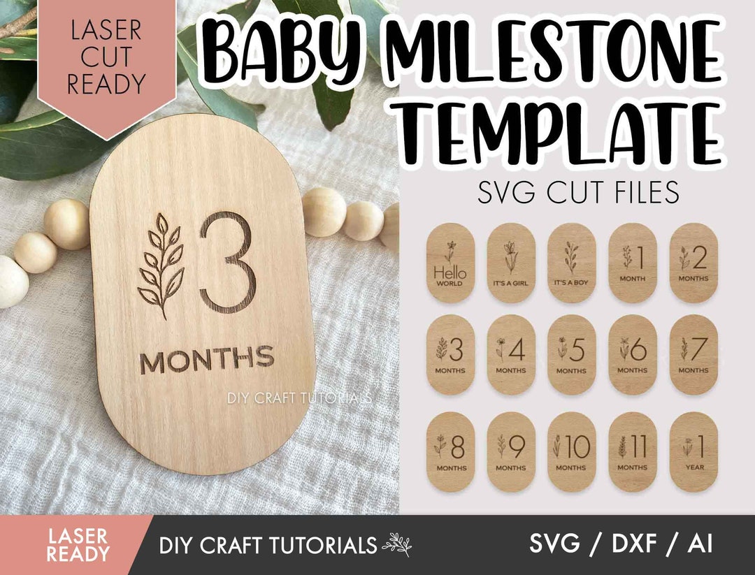 Boho Baby Milestone SVG, Wooden Milestone Discs, Milestone Discs Svg ...