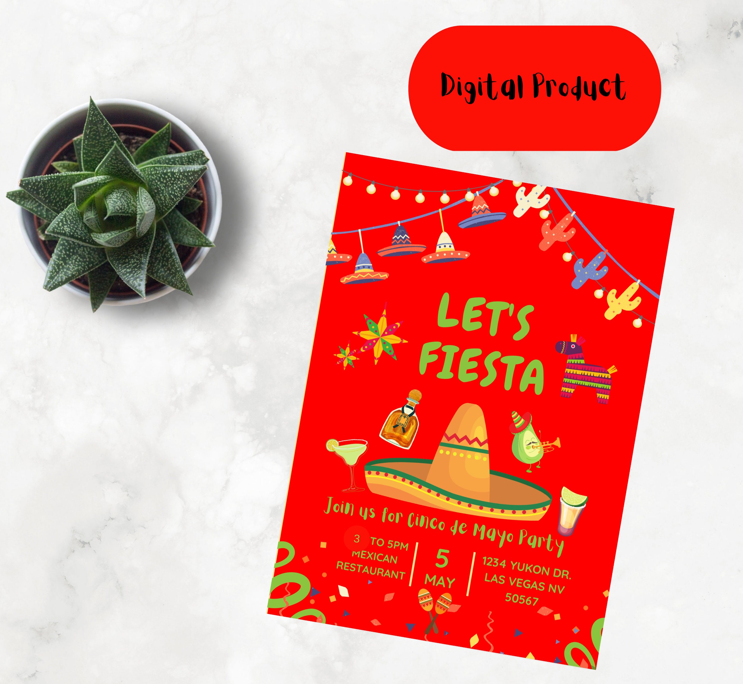 Editable Cinco De Mayo Party Invitation/instant Download/ Cinco De Mayo ...