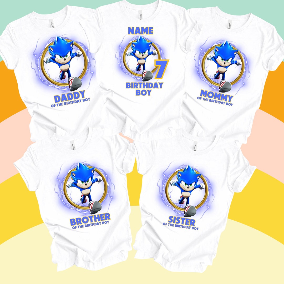 Personalized Sonic Birthday Shirt, Custom Sonic Shirt, Sonic Hedgehog ...