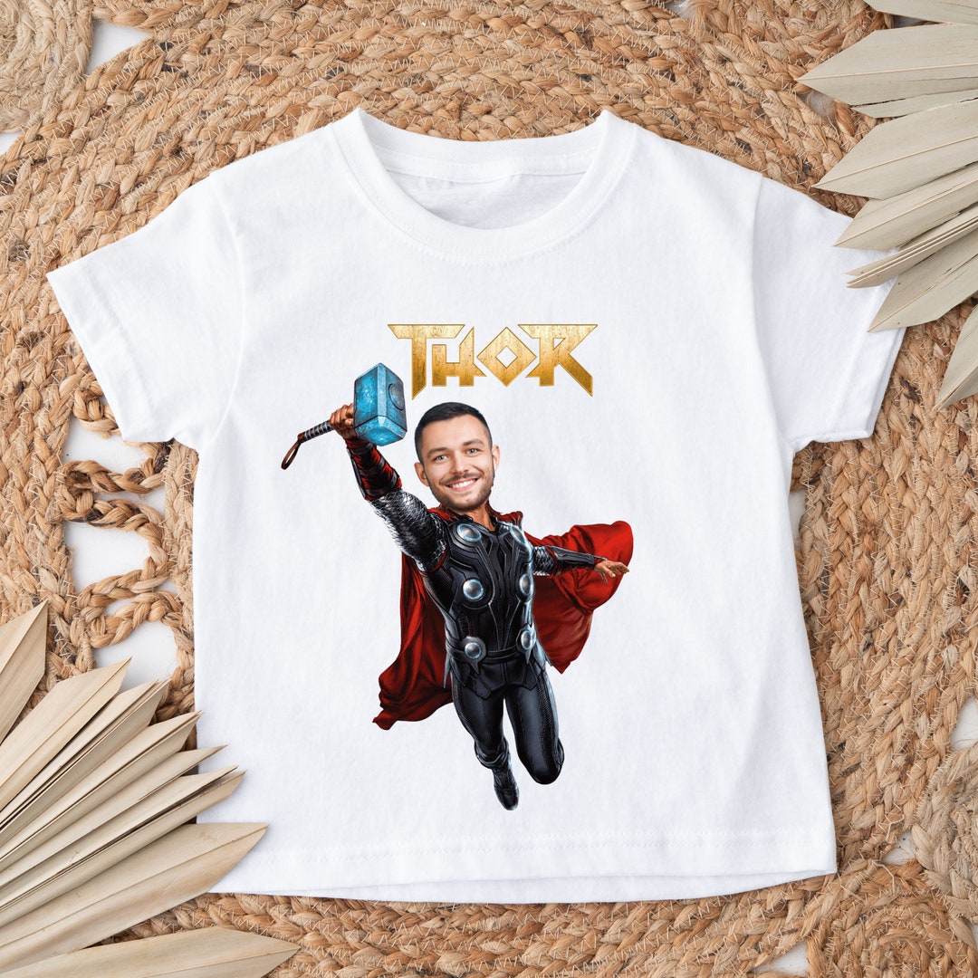 Custom Face Thor T-shirt, Custom Face T-shirt, Custom Photo Shirt, Thor Face Tee, Unisex Adults ...