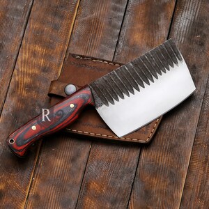 Custom Made Meat Cleaver Hand Forged High Carbon Steel Kitchen Knife ...