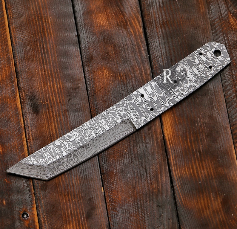 Tanto Knife Custom Made Hand Forged Damascus Steel Hunting Knife Blank ...