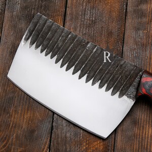 Custom Made Meat Cleaver Hand Forged High Carbon Steel Kitchen Knife ...