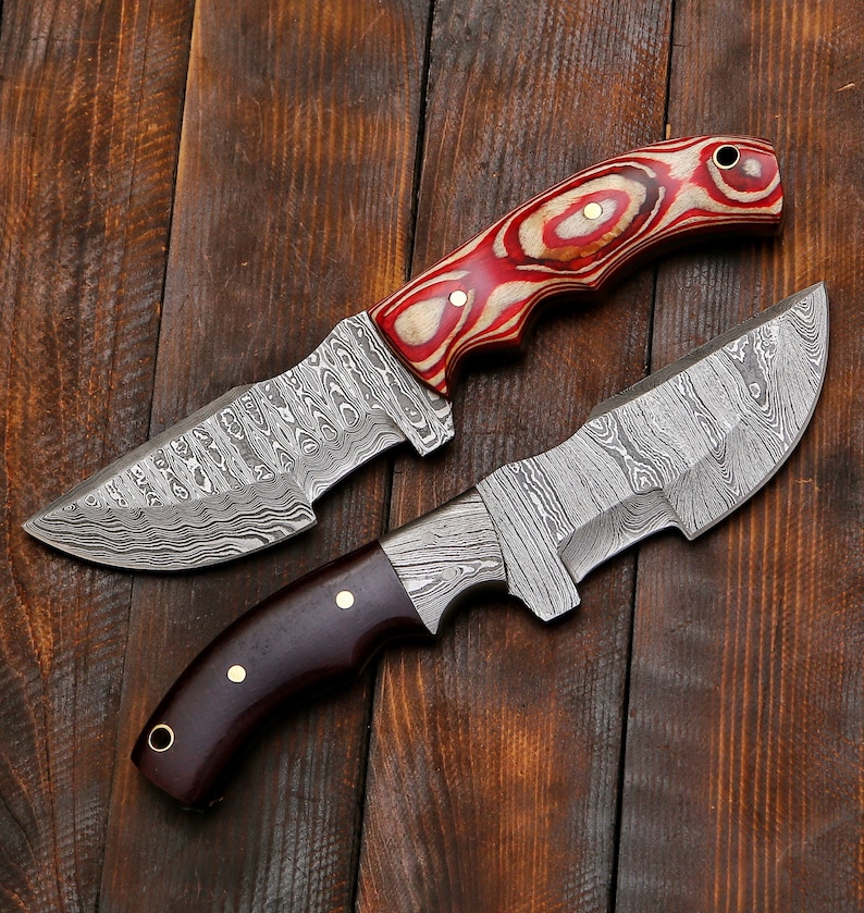 Hunting Knife Custom Made Hand Forged Damascus Steel Tracker Knife RK4 ...
