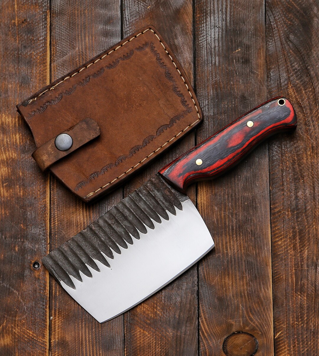 Custom Made Meat Cleaver Hand Forged High Carbon Steel Kitchen Knife ...