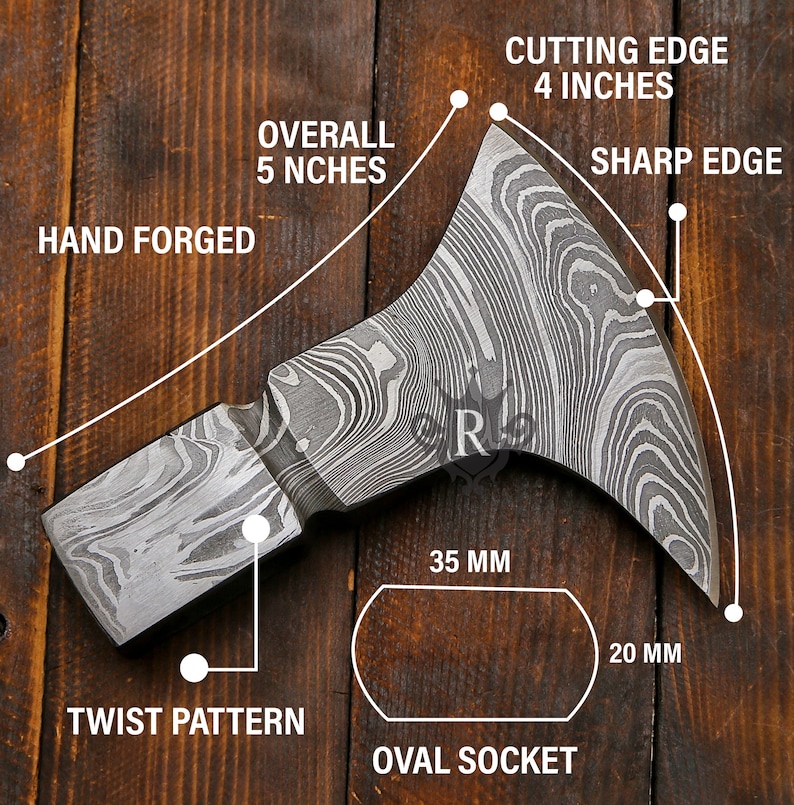 Viking Axe Head Custom Made Hand Forged Damascus Steel Viking Axe Head ...
