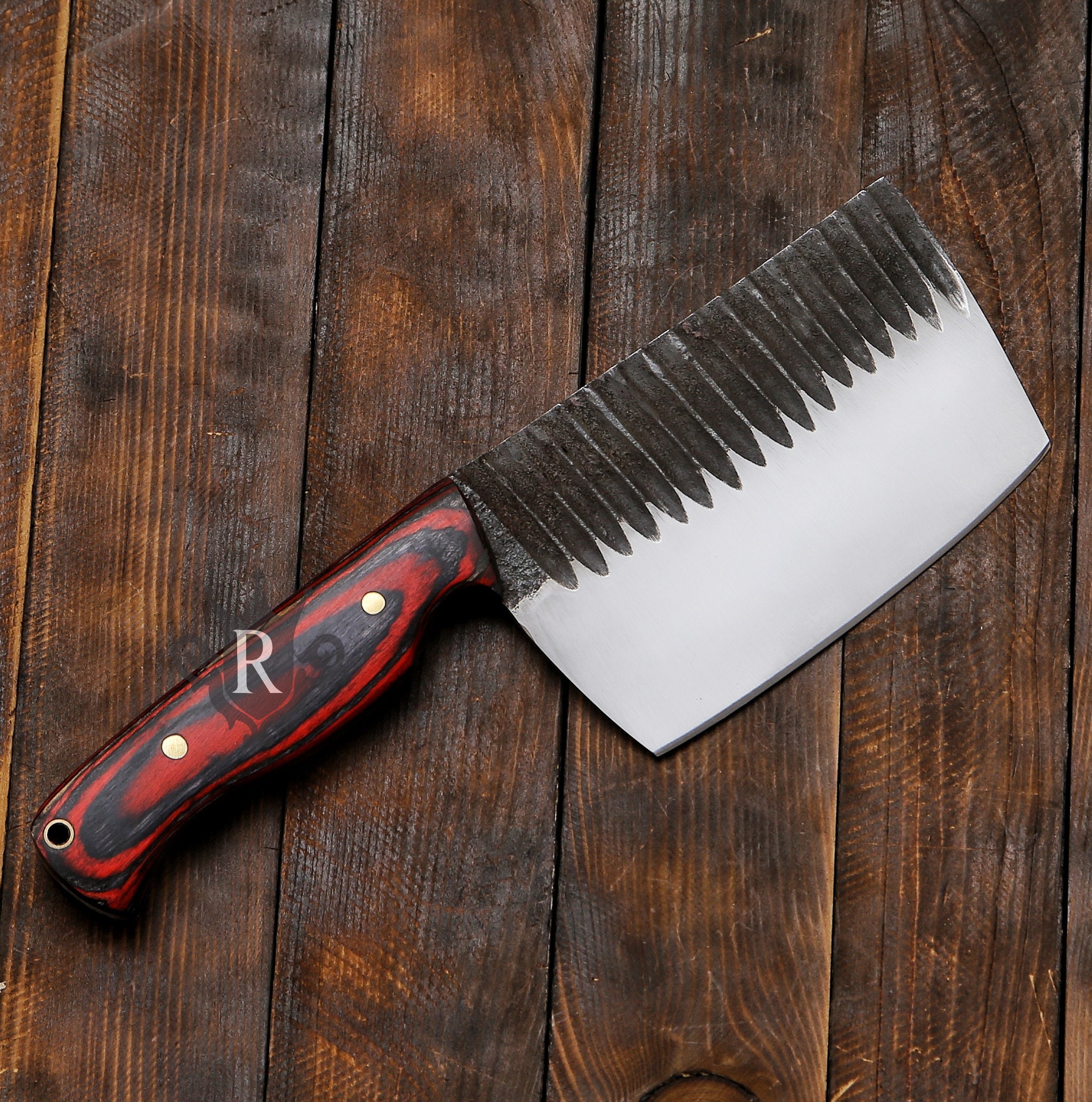 Custom Made Meat Cleaver Hand Forged High Carbon Steel Kitchen Knife ...