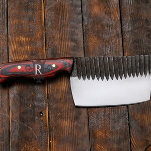 Custom Made Meat Cleaver Hand Forged High Carbon Steel Kitchen Knife ...