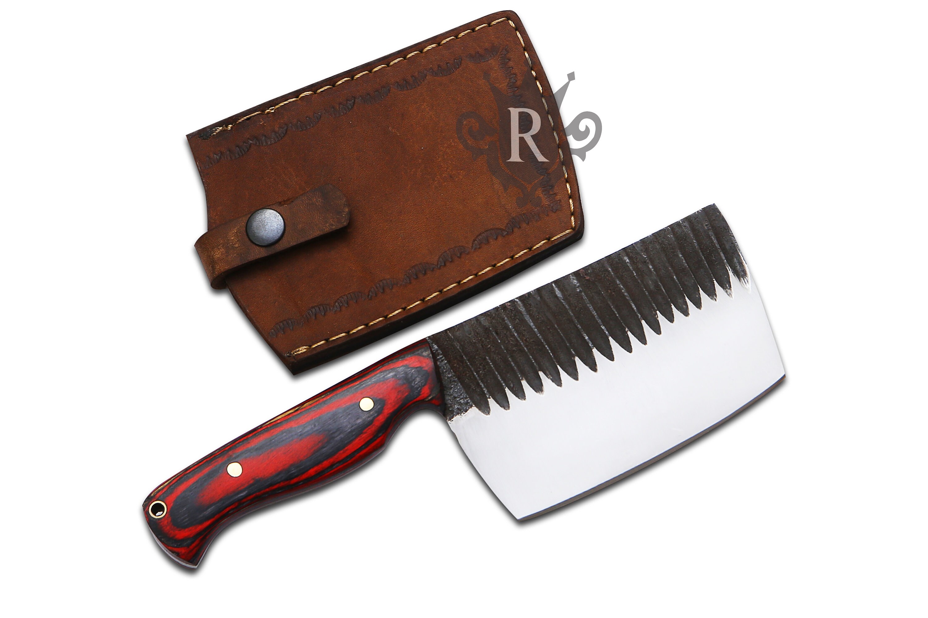 Custom Made Meat Cleaver Hand Forged High Carbon Steel Kitchen Knife ...