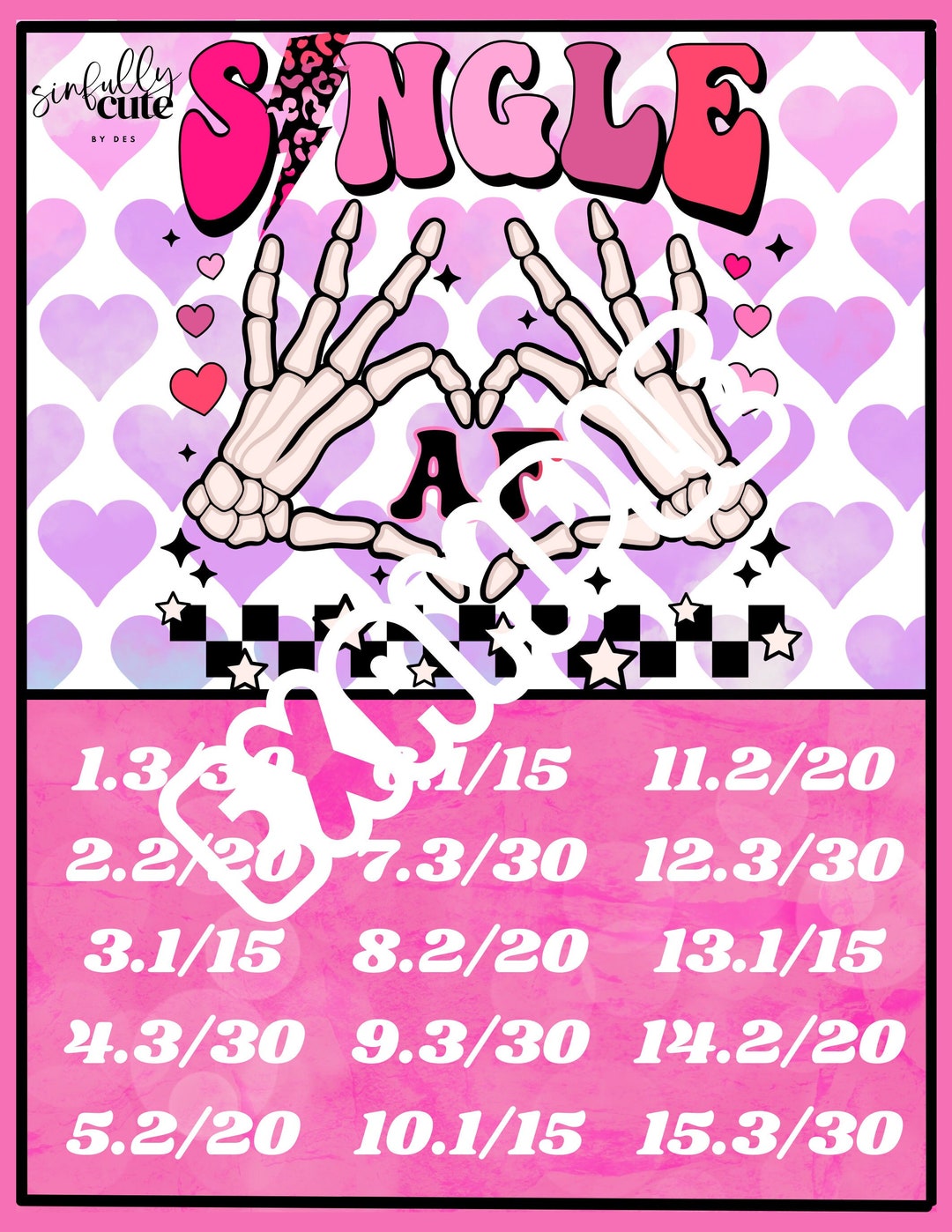 Single AF PYP Bingo BNO Board - Etsy