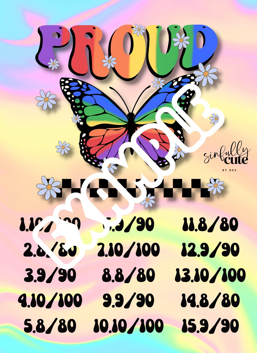 Pride LGBTQ Proud Butterfly PYP Bingo BNO Board - Etsy