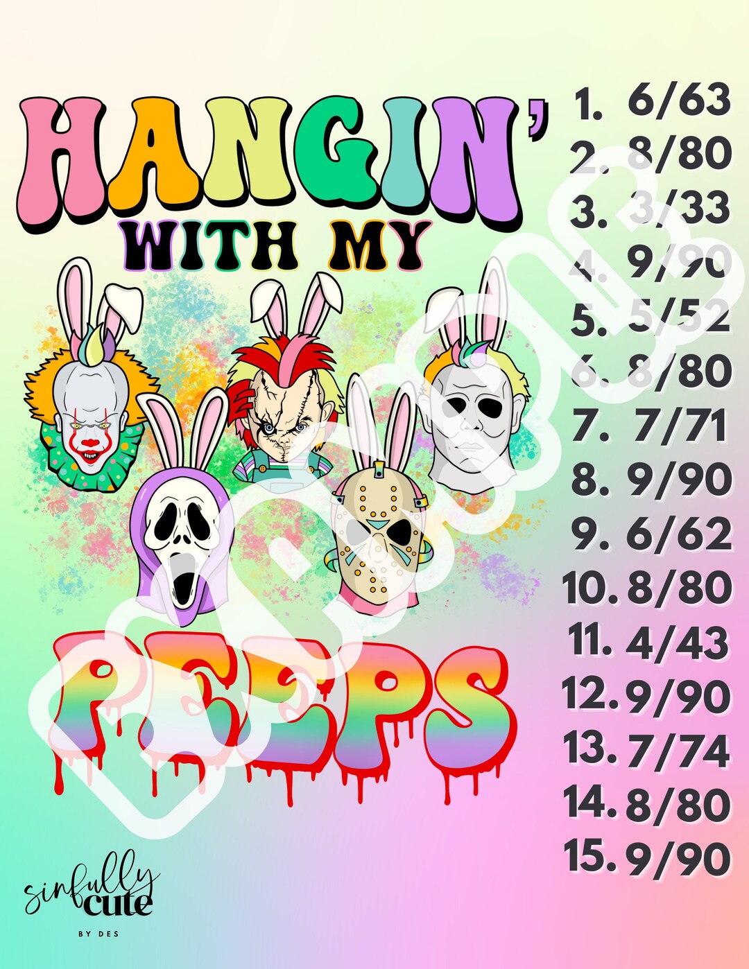 Easter Hanging With My Peeps PYP Bingo BNO Board - Etsy