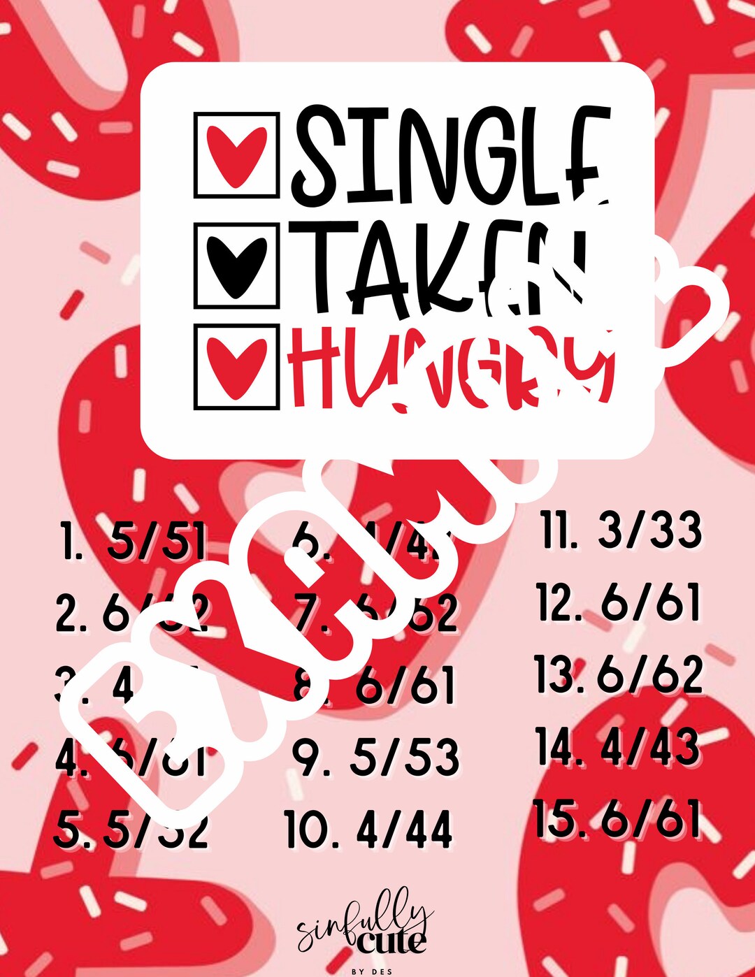 Valentines Day PYP BNO Bingo Board - Etsy