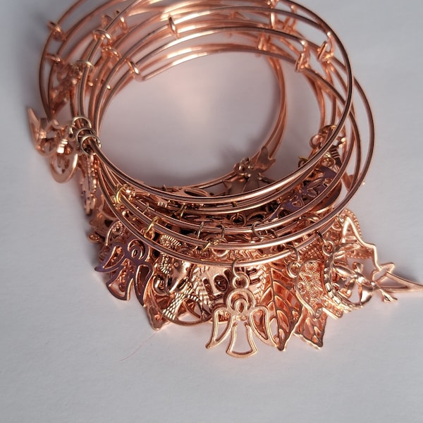 Gold Charm Bangle - Etsy