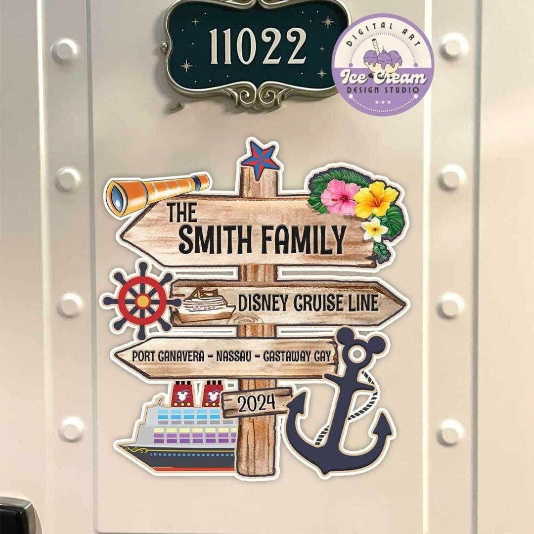 Personalized Mickey & Friends Direction Sign Disney Cruise Magnet ...