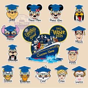 Personalized Disney Graduation Cruise Magnet, All Characters Mickey ...