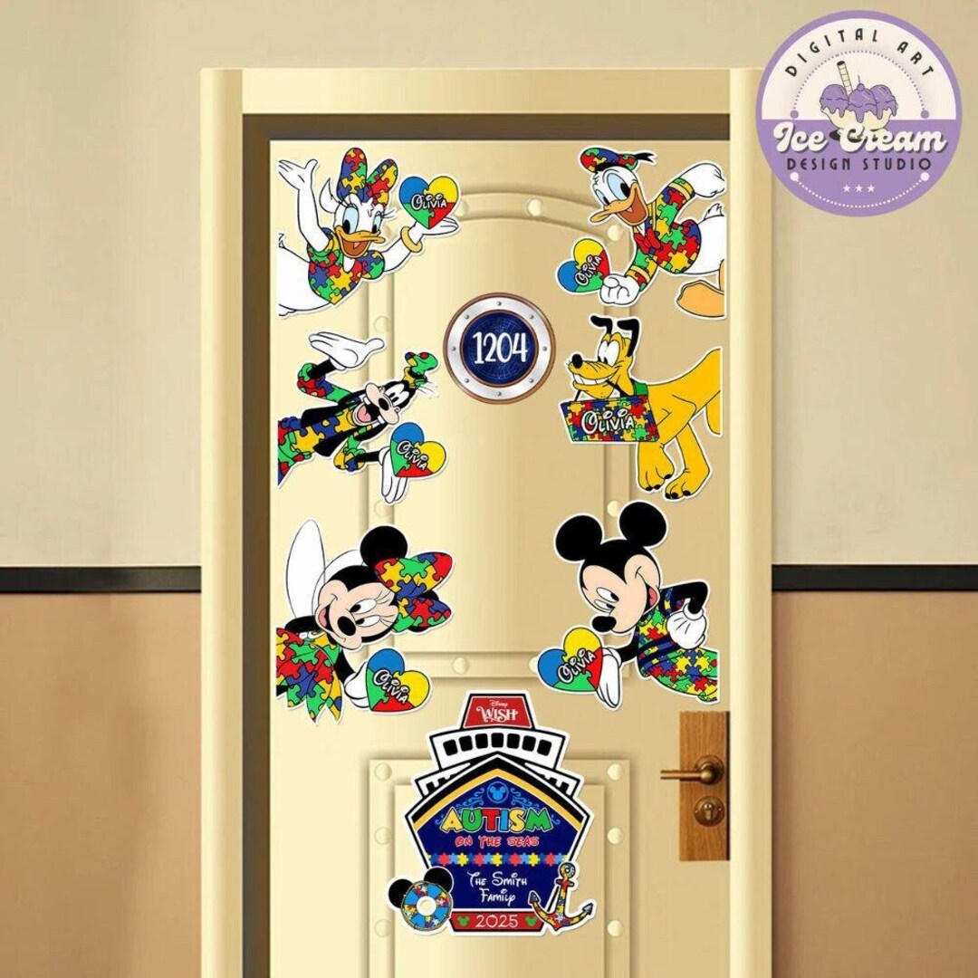 Personalized All Characters Autism Awareness on the Sea Disney Cruise ...