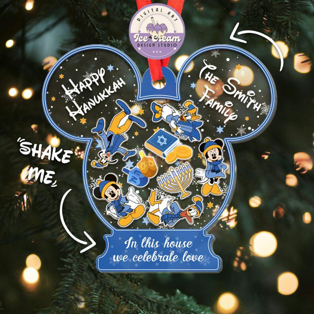 Personalized Mickey and Friends Disney Hanukkah Christmas Ornament ...