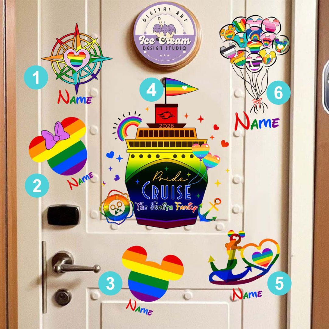 Personalized Mickey Minnie LGBT Balloons Disney Pride Cruise Magnet ...