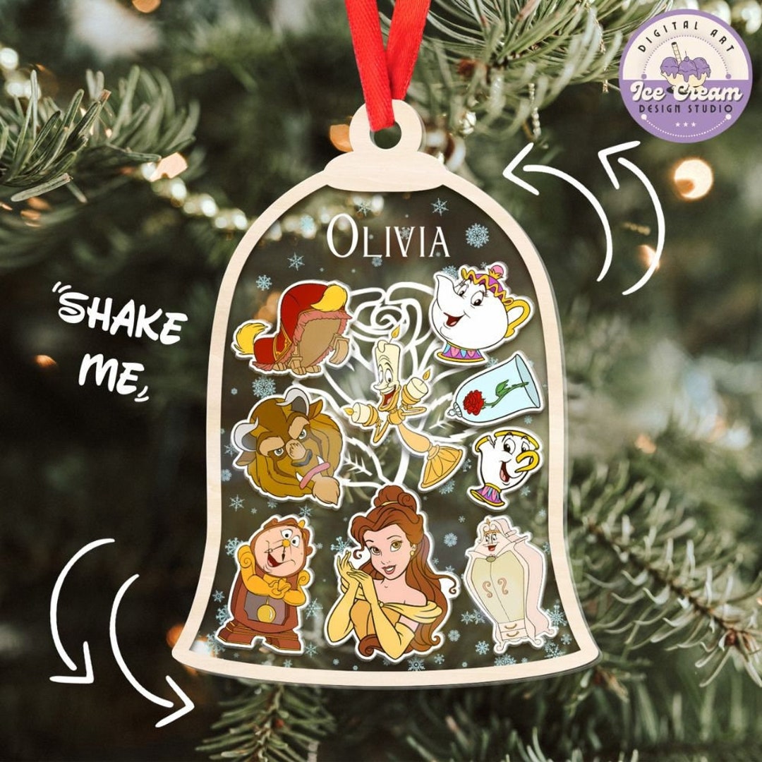 Personalized Disney Beauty and the Beast Christmas Ornament, Disney ...