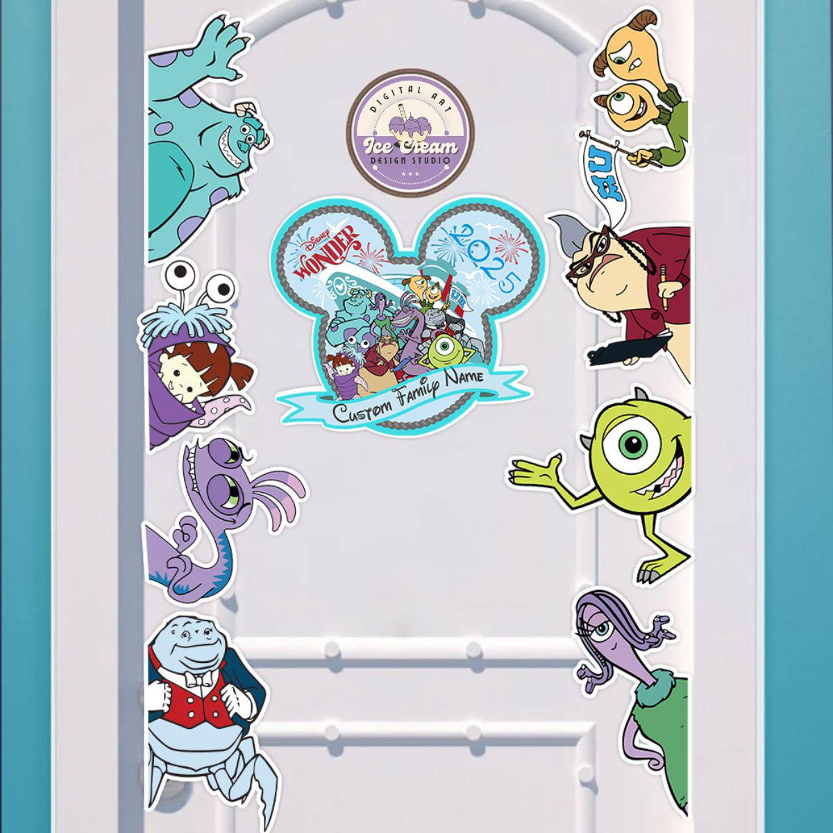 Personalized Monster Inc Characters Magnet, Disney Cruise Door Magnet ...