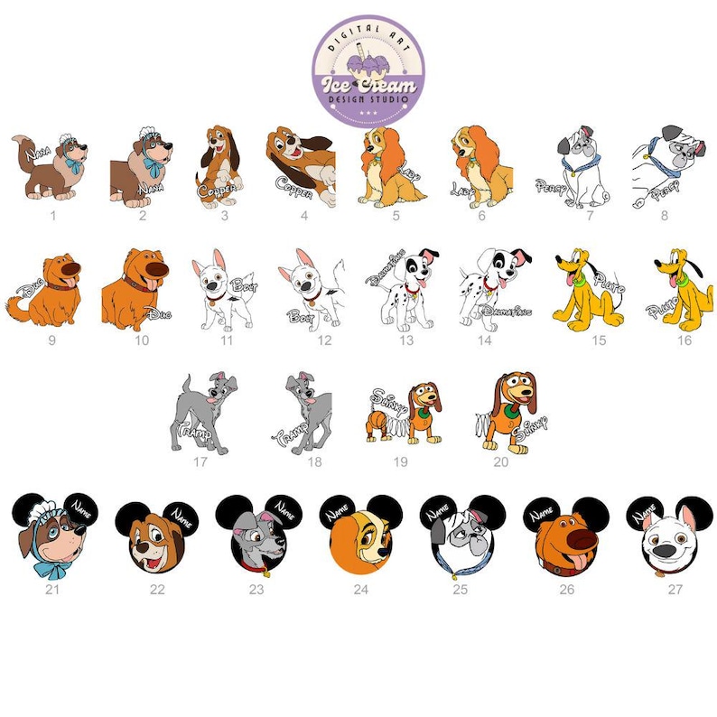 Personalized All Dog Characters Disney Cruise Magnet, Lady and the ...