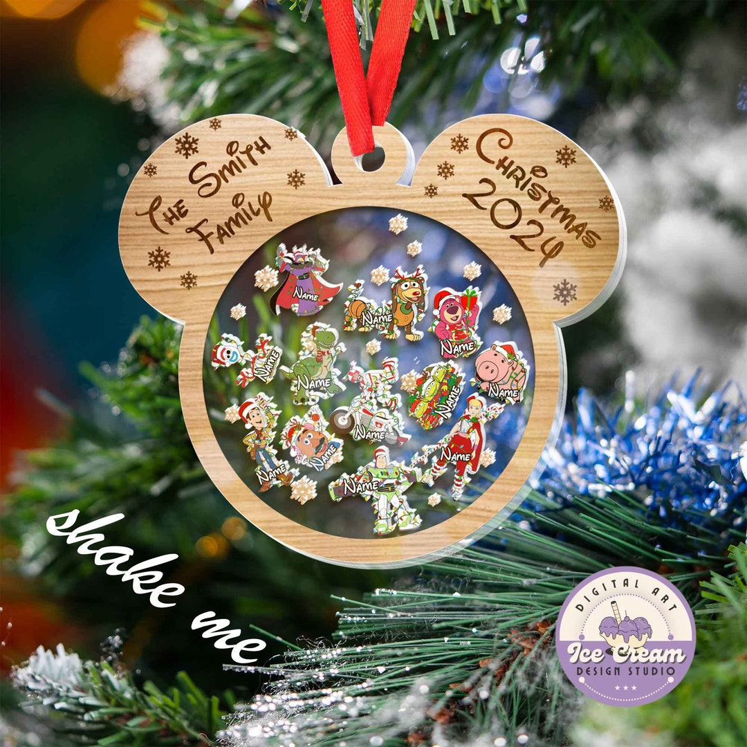 Personalized Mickey Toy Story Christmas Lights Shaker Ornament, Disney ...