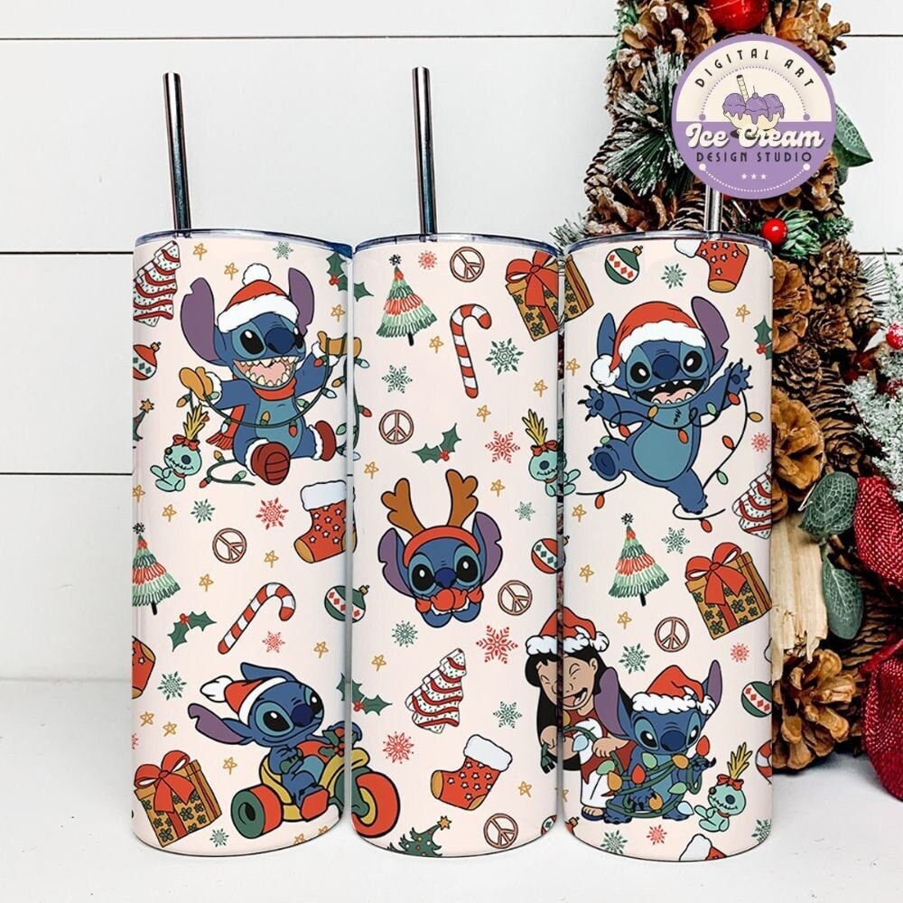 Personalized Disney Stitch Christmas Tumbler, Lilo & Stitch Santa Merry ...
