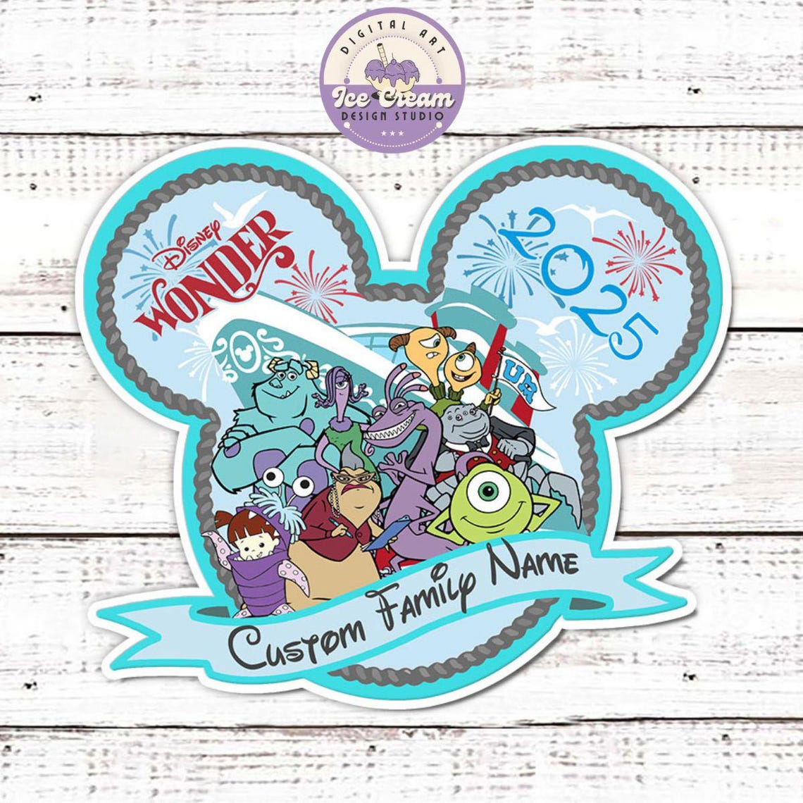 Personalized Monster Inc Characters Magnet, Disney Cruise Door Magnet ...