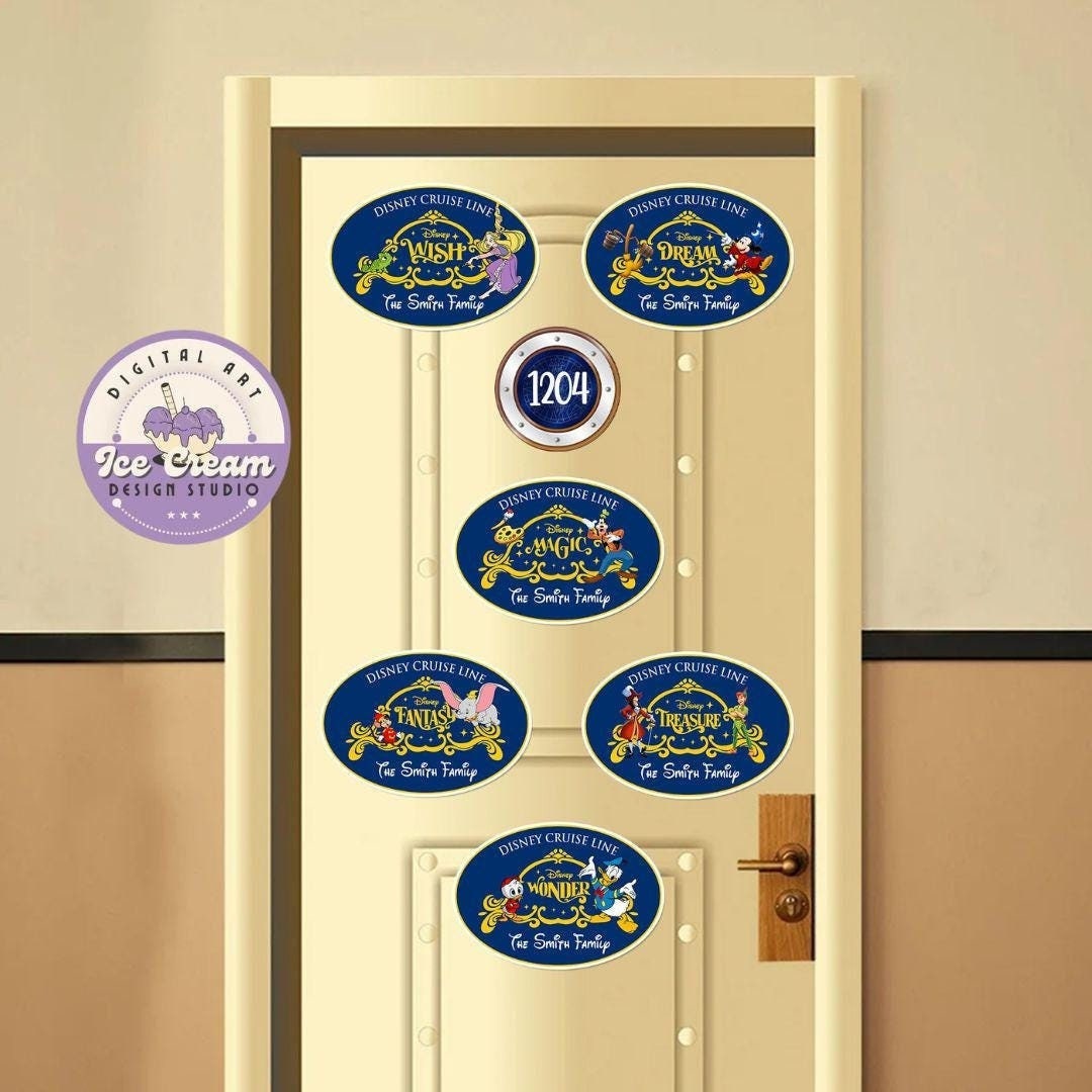Personalized Mickey & Friends Name Tag Disney Cruise Magnet, Disney ...