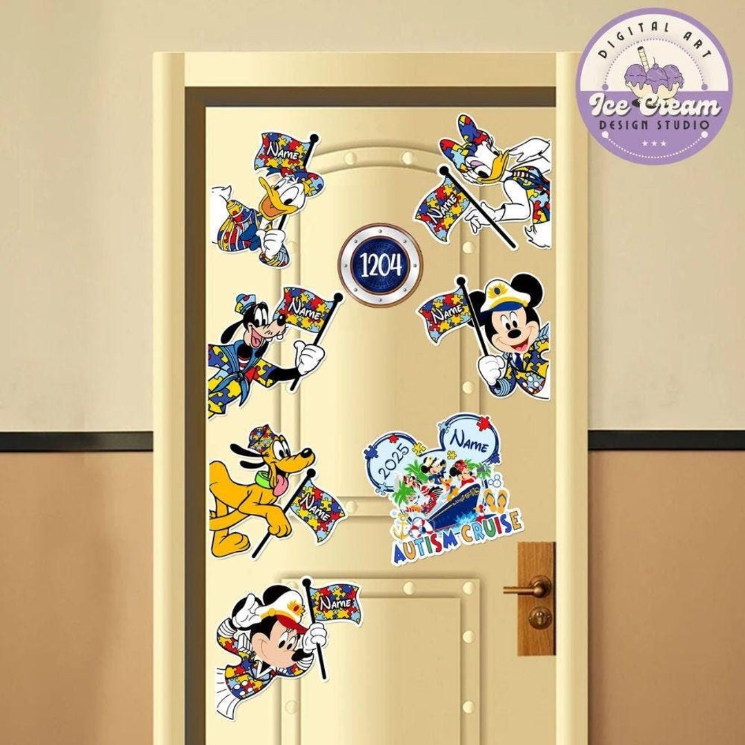 Personalized All Characters Autism Awareness Trip Disney Cruise Magnet ...