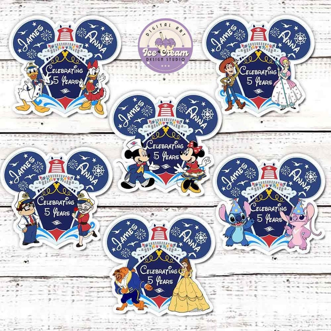 Personalized All Characters Couple Disney Cruise Magnet, Mickey Minnie ...