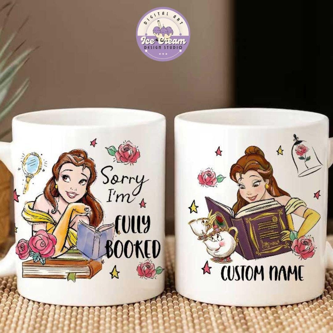 Personalized Beauty and the Beast Disney Princess Belle Book Mug, Belle ...