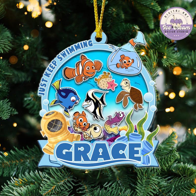 Personalized Disney Finding Nemo Christmas Ornament, Marlin Nemo ...